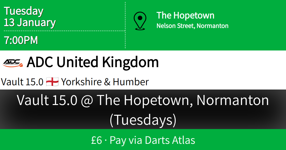 Vault 15.0 @ The Hopetown, Normanton (Tuesdays)