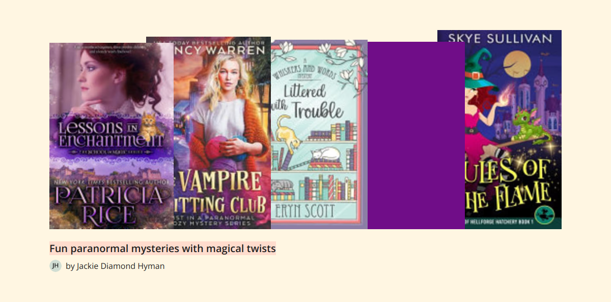 Fun paranormal mysteries with magical twists | Booklisti