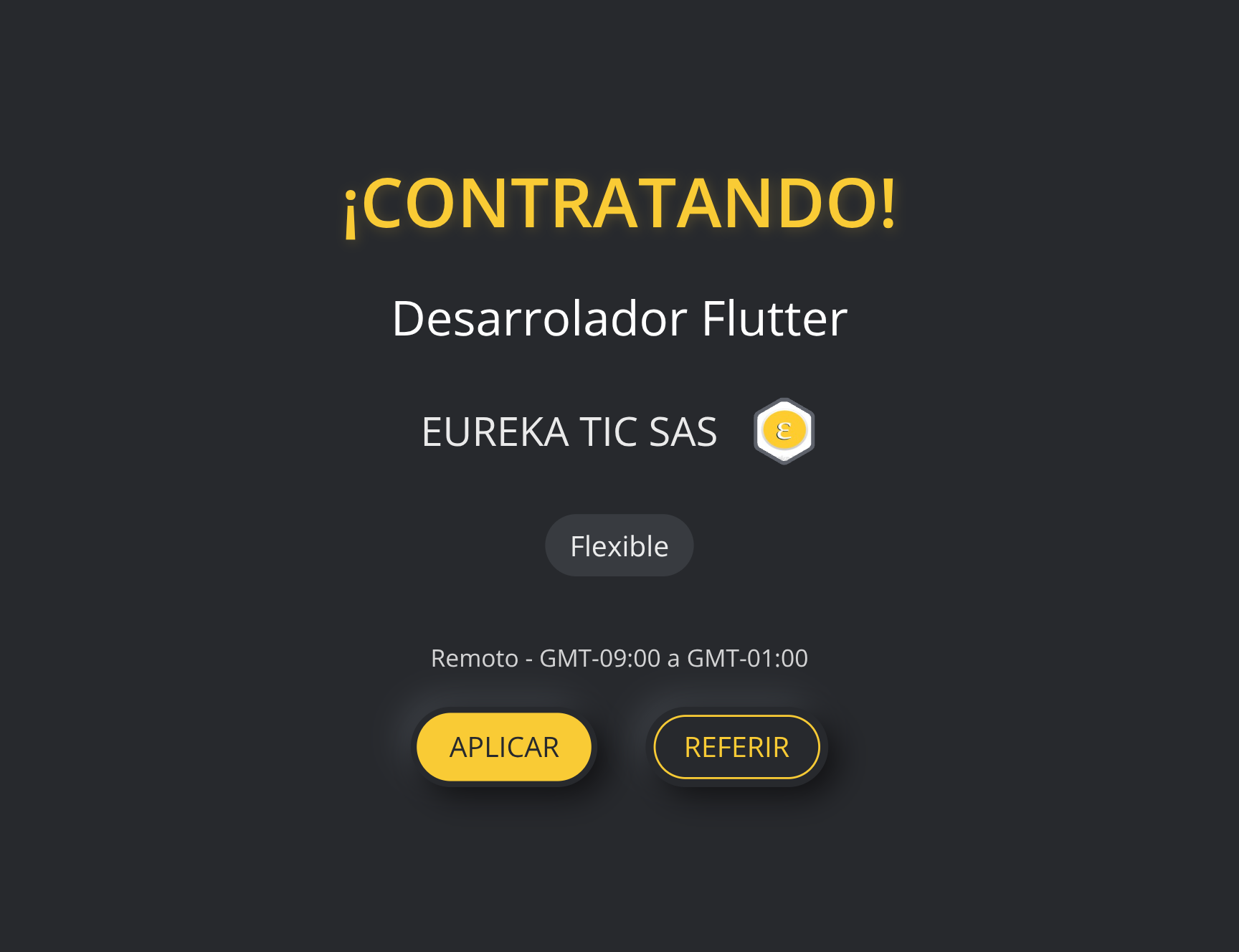 Desarrolador Flutter en EUREKA TIC SAS | Torre