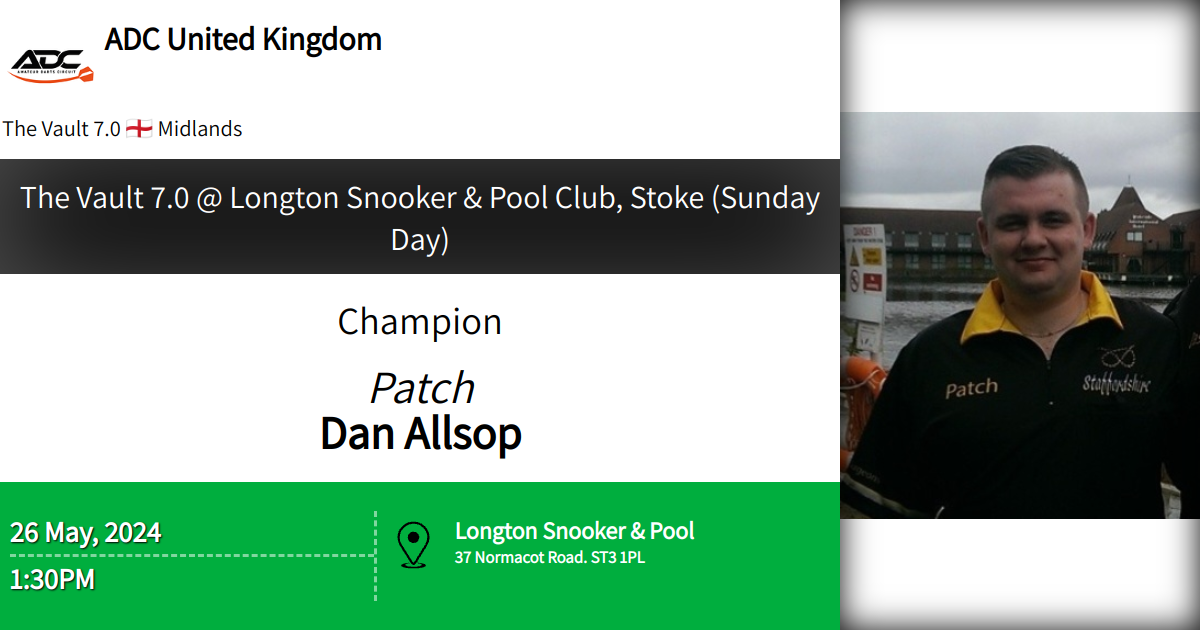 The Vault 7.0 @ Longton Snooker & Pool Club, Stoke (Sunday Day)