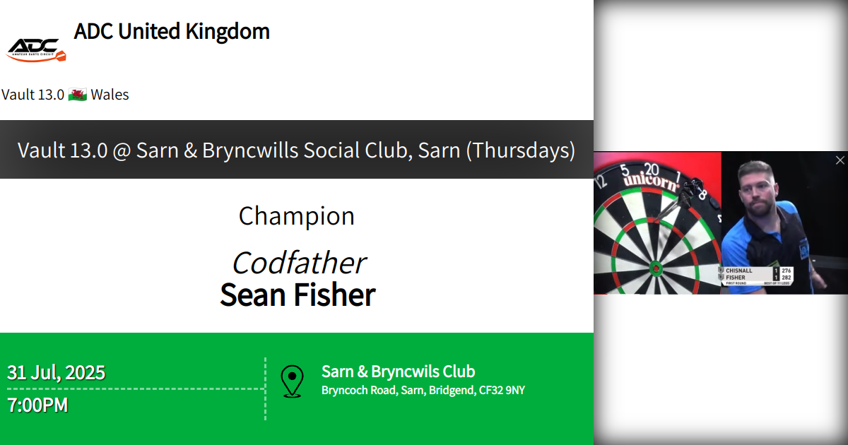 Vault 13.0 @ Sarn & Bryncwills Social Club, Sarn (Thursdays)