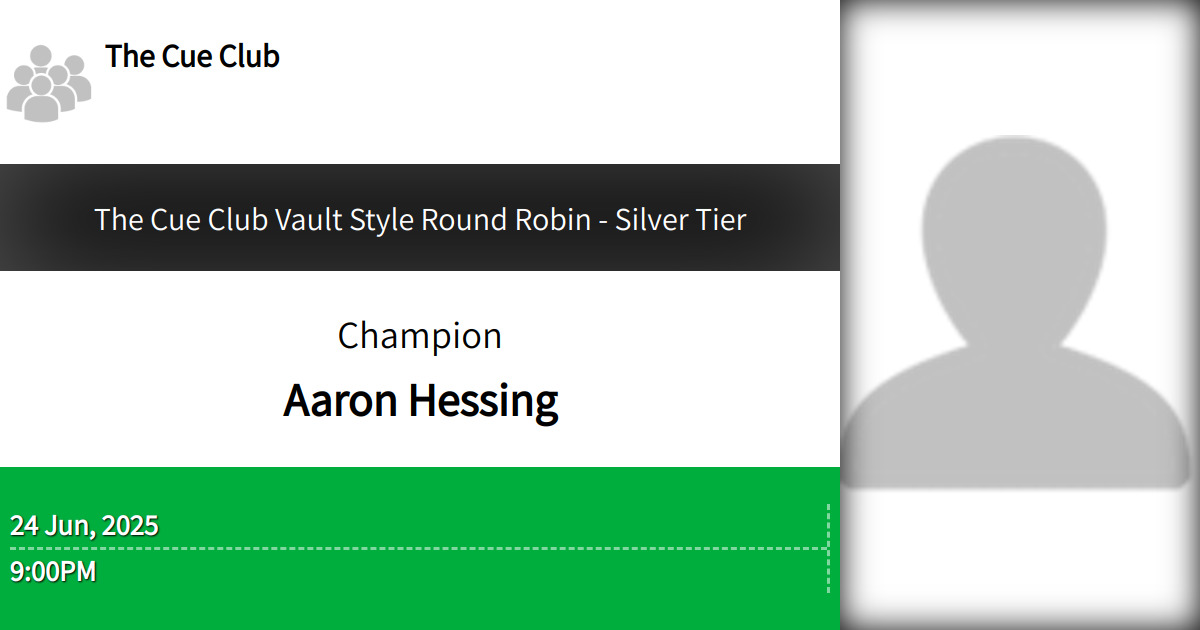 The Cue Club Vault Style Round Robin - Silver Tier