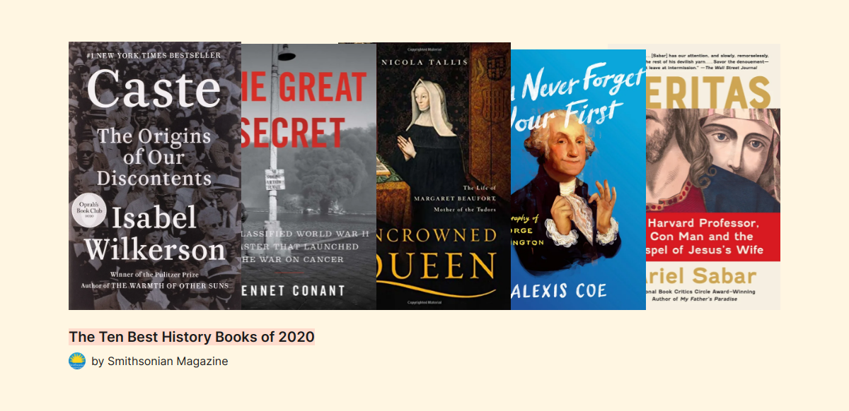 The Ten Best History Books of 2020 | Booklisti