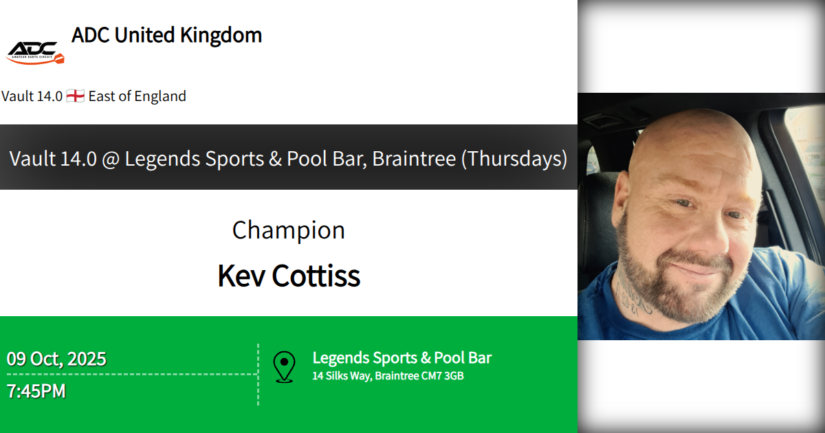 Vault 14.0 @ Legends Sports & Pool Bar, Braintree (Thursdays)