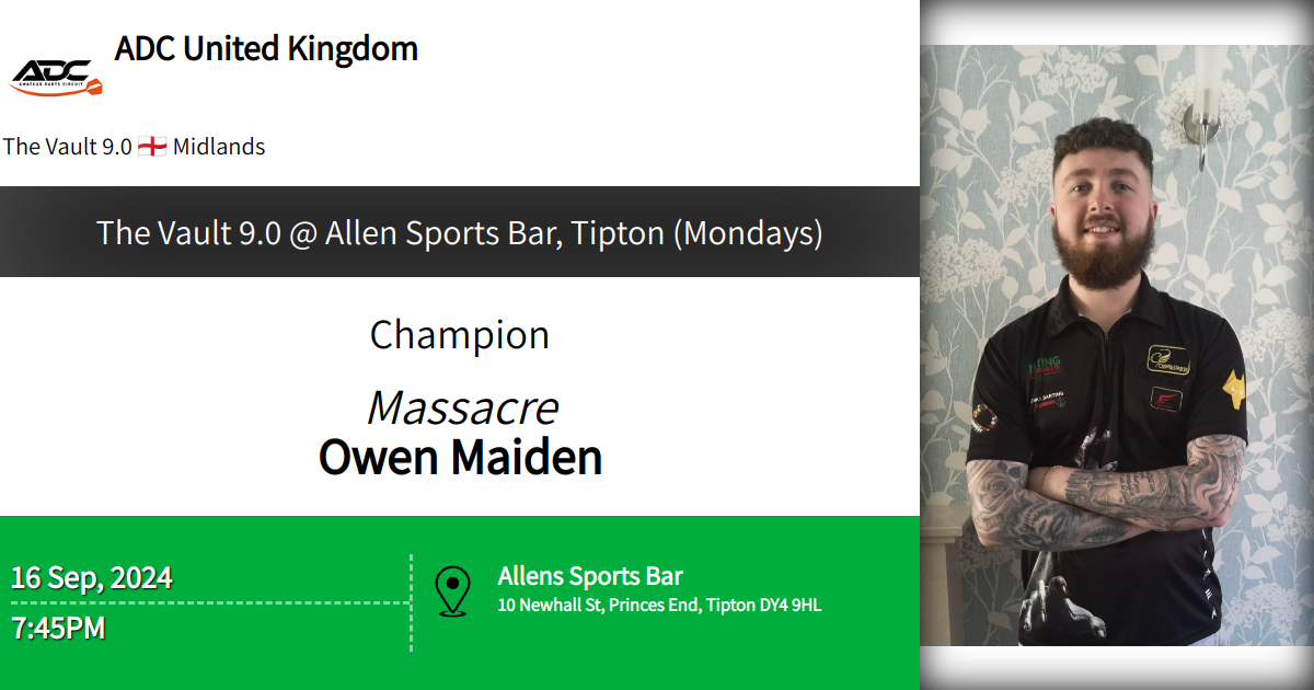 The Vault 9.0 @ Allen Sports Bar, Tipton (Mondays)