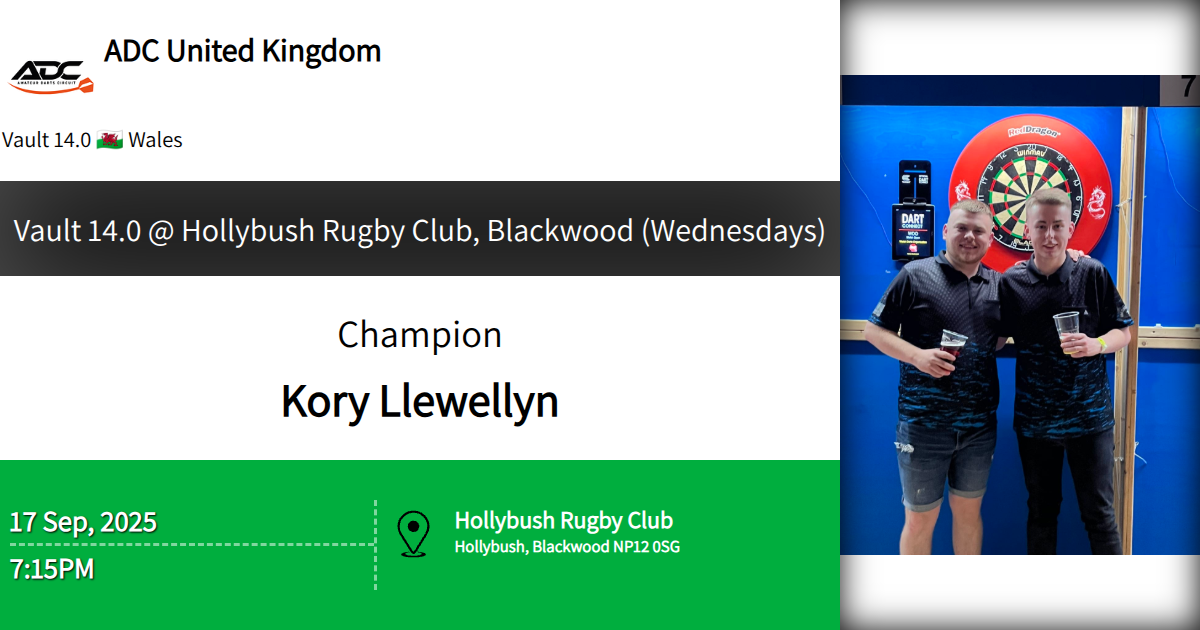 Vault 14.0 @ Hollybush Rugby Club, Blackwood (Wednesdays)