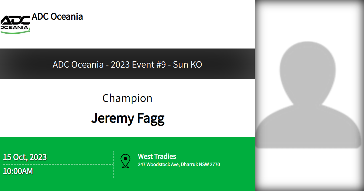 ADC Oceania - 2023 Event #9 - Sun KO