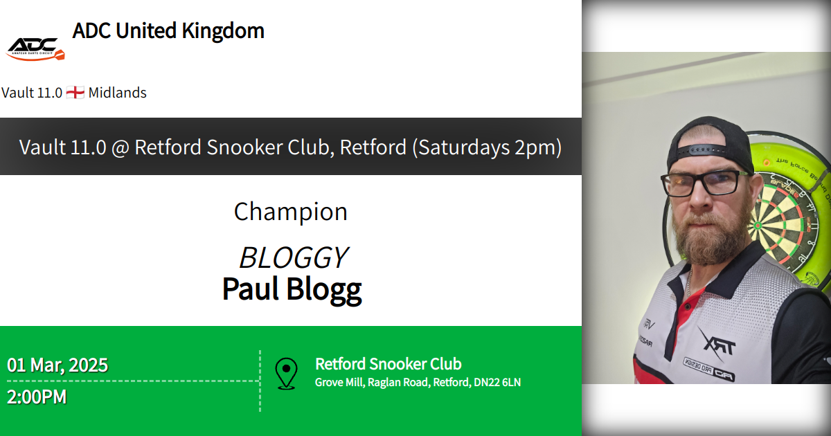 Vault 11.0 @ Retford Snooker Club, Retford (Saturdays 2pm)