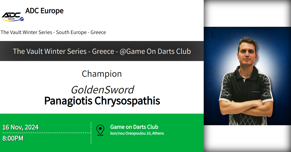 The Vault Winter Series - Greece - @Game On Darts Club