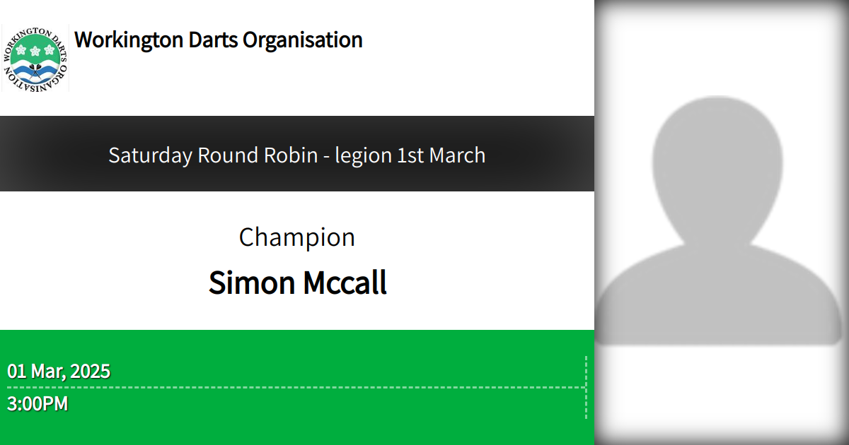 Saturday Round Robin - legion 1st March