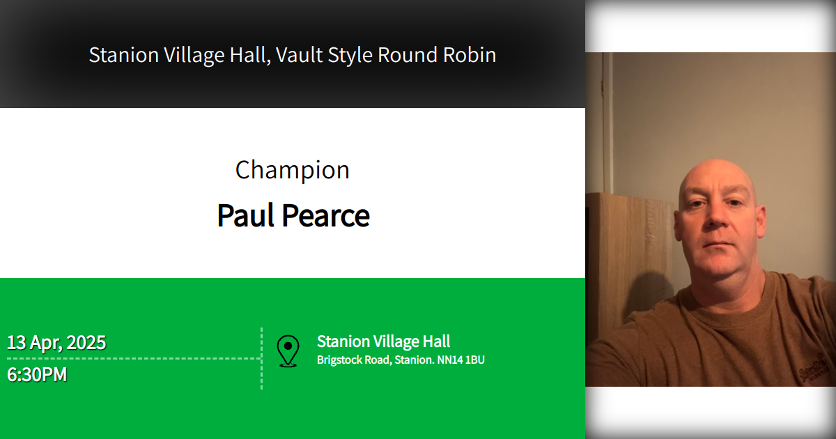 Stanion Village Hall, Vault Style Round Robin