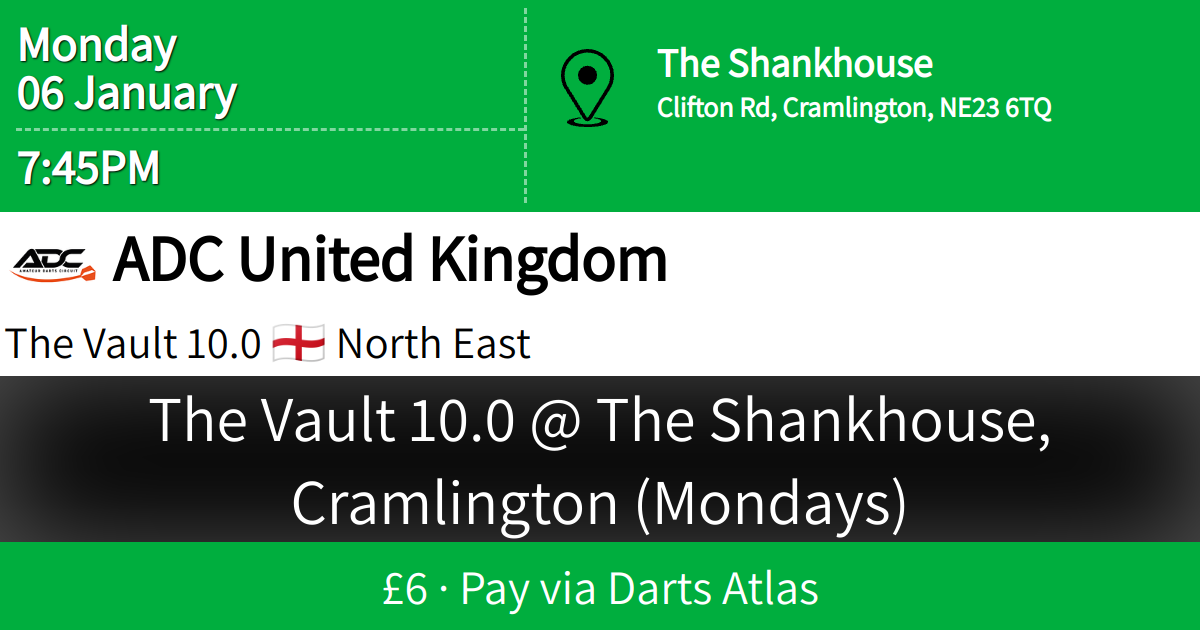 The Vault 10.0 @ The Shankhouse, Cramlington (Mondays)