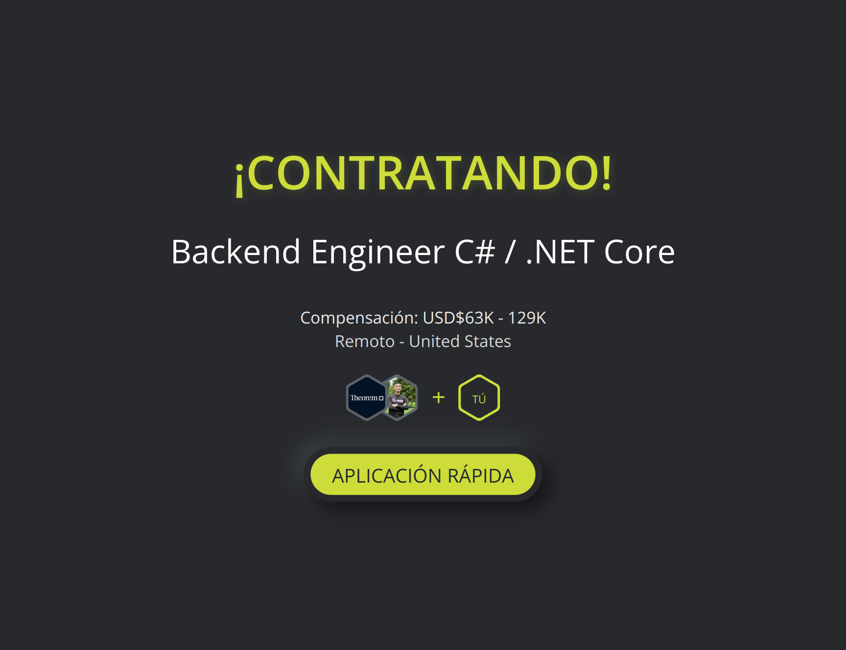 Backend Engineer C# / .NET Core en Theorem | Torre