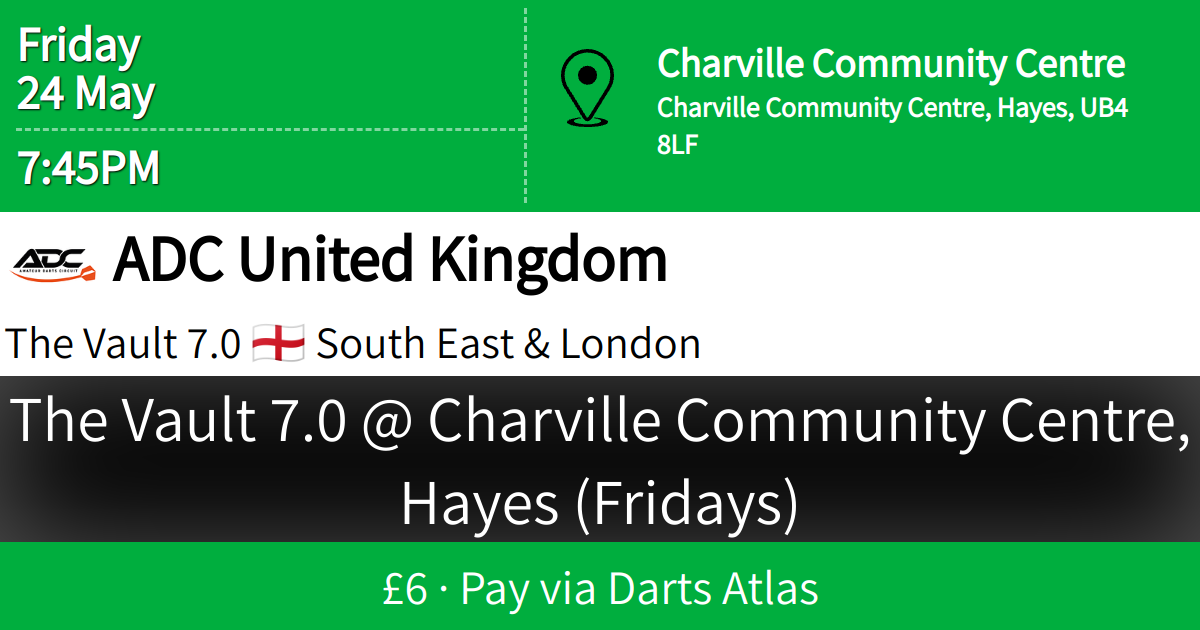 The Vault 7.0 @ Charville Community Centre, Hayes (Fridays)