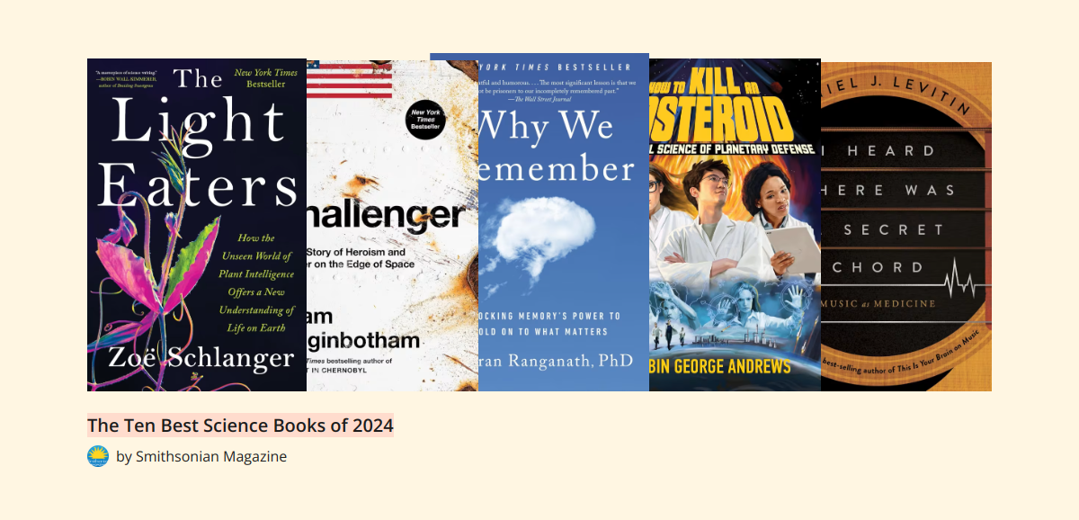 The Ten Best Science Books of 2024 | Booklisti