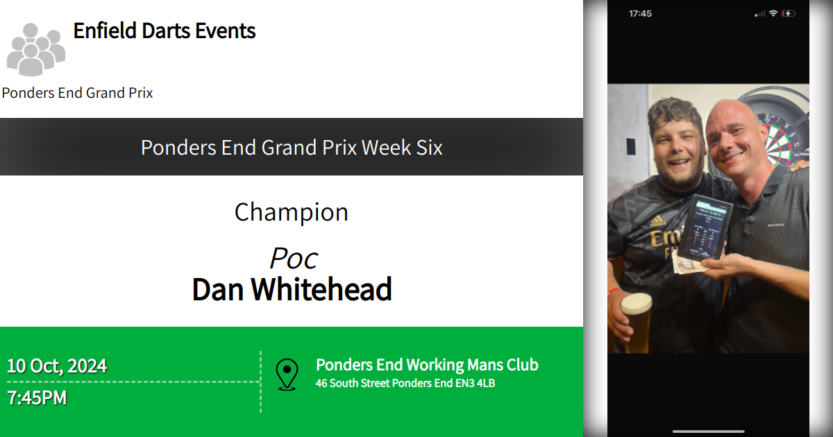 Ponders End Grand Prix Week Six