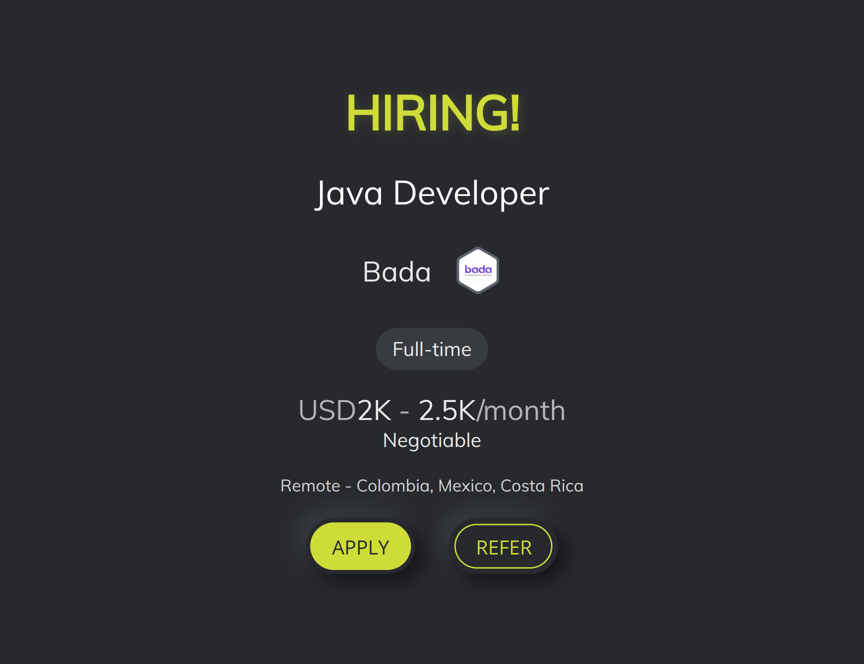Java Developer at Bada | Torre