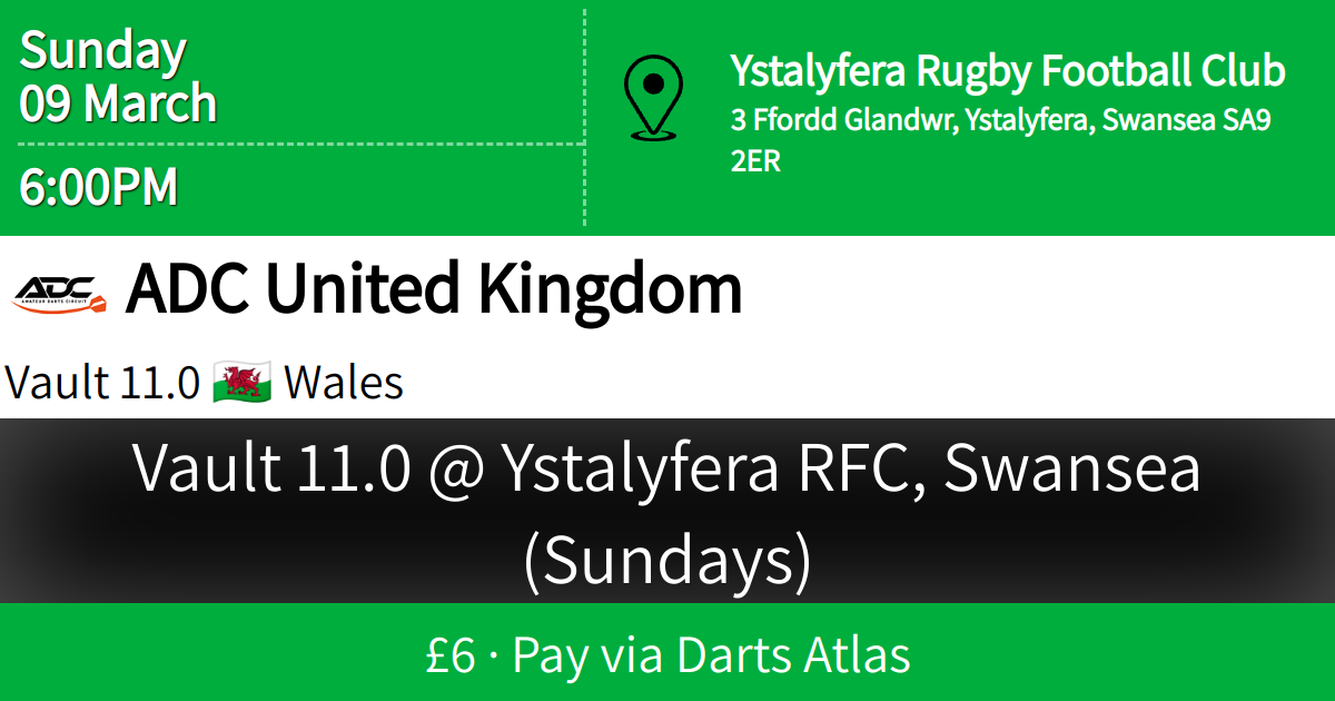 Vault 11.0 @ Ystalyfera RFC, Swansea (Sundays)