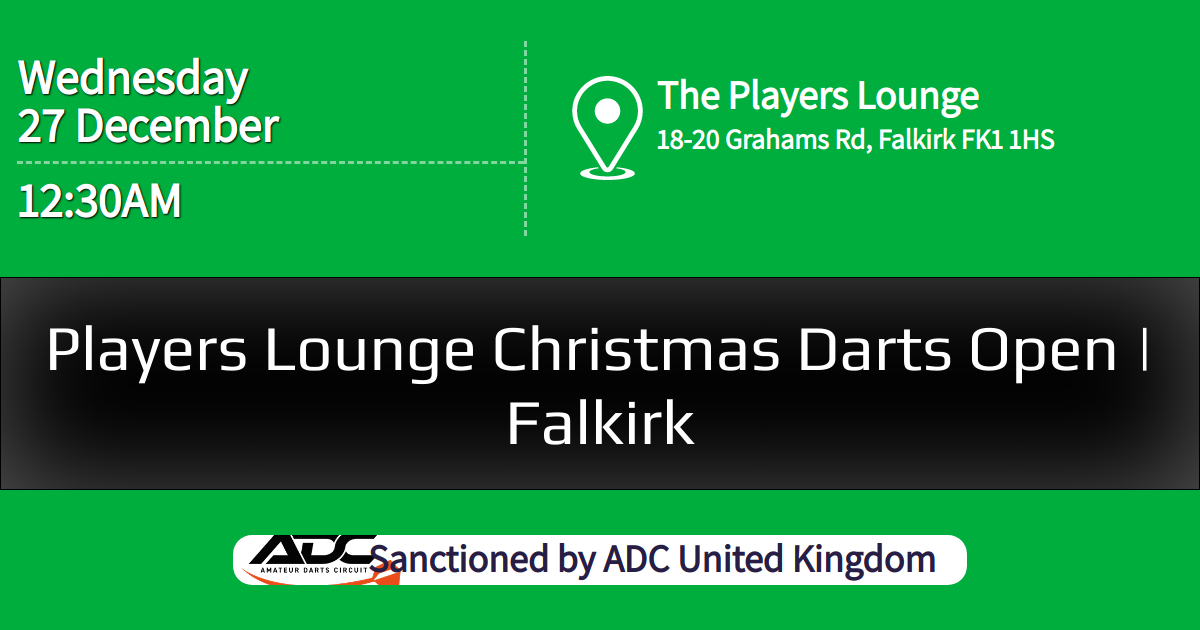 Players Lounge Christmas Darts Open | Falkirk