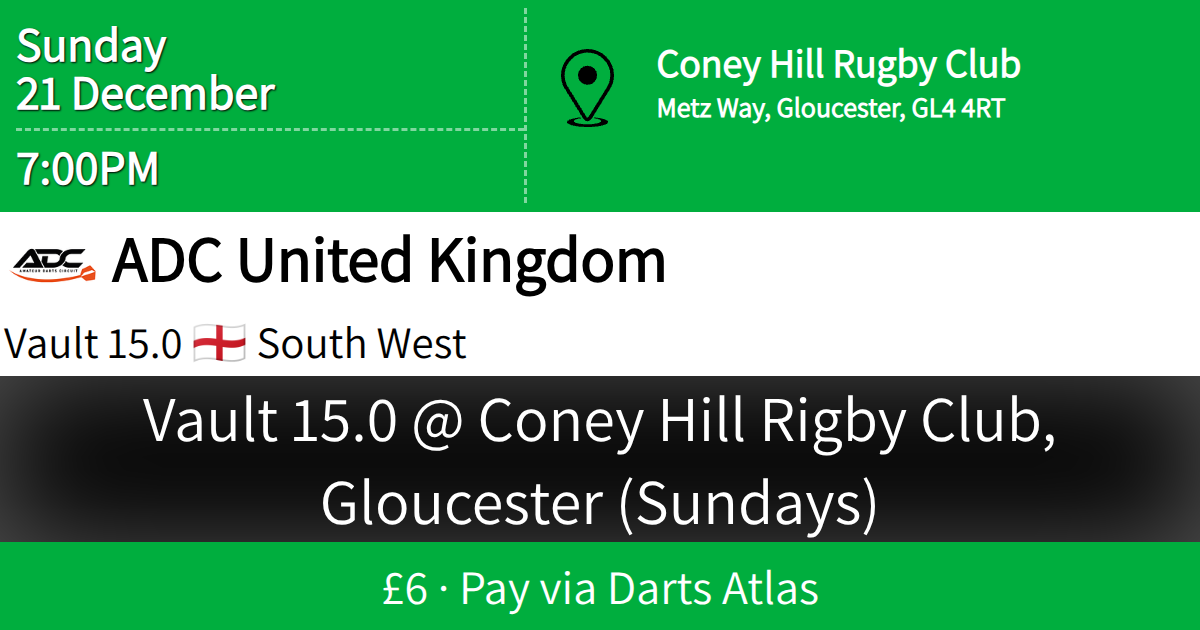 Vault 15.0 @ Coney Hill Rigby Club, Gloucester (Sundays)