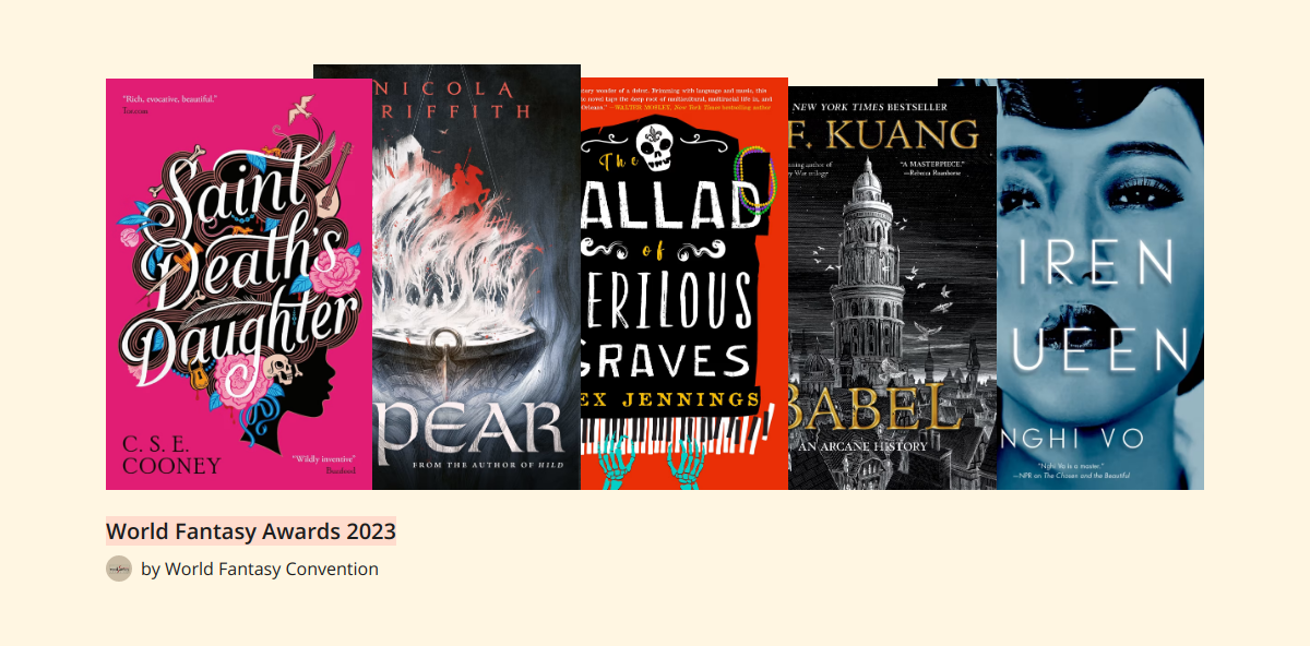 World Fantasy Awards 2023 | Booklisti World Fantasy Awards 2023 | Booklisti