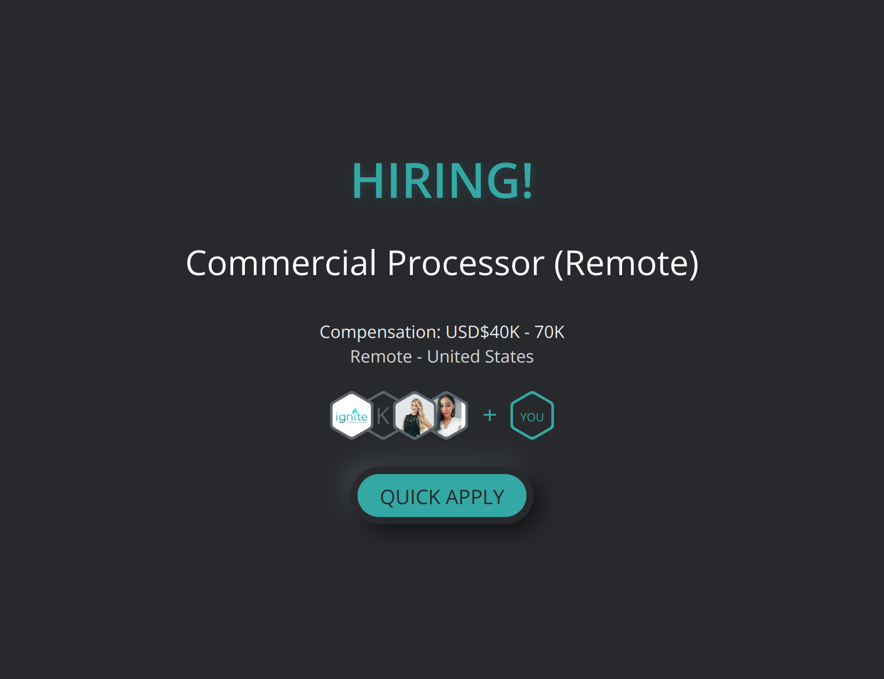 Commercial Processor (Remote) at Ignite Human Capital | Torre