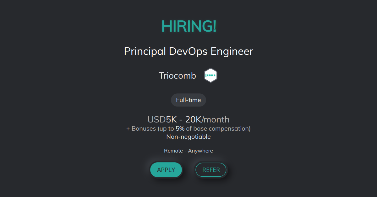 Principal DevOps Engineer at Triocomb | Torre