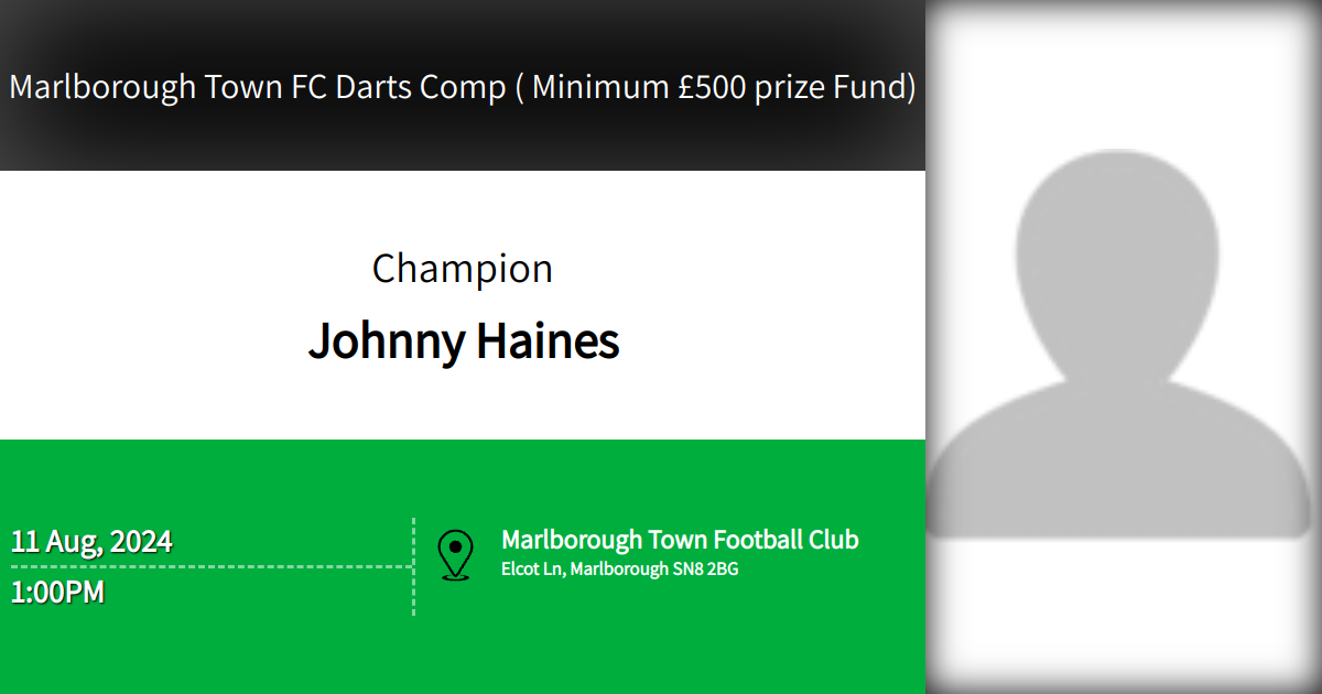 Marlborough Town FC Darts Comp ( Minimum £500 prize Fund)