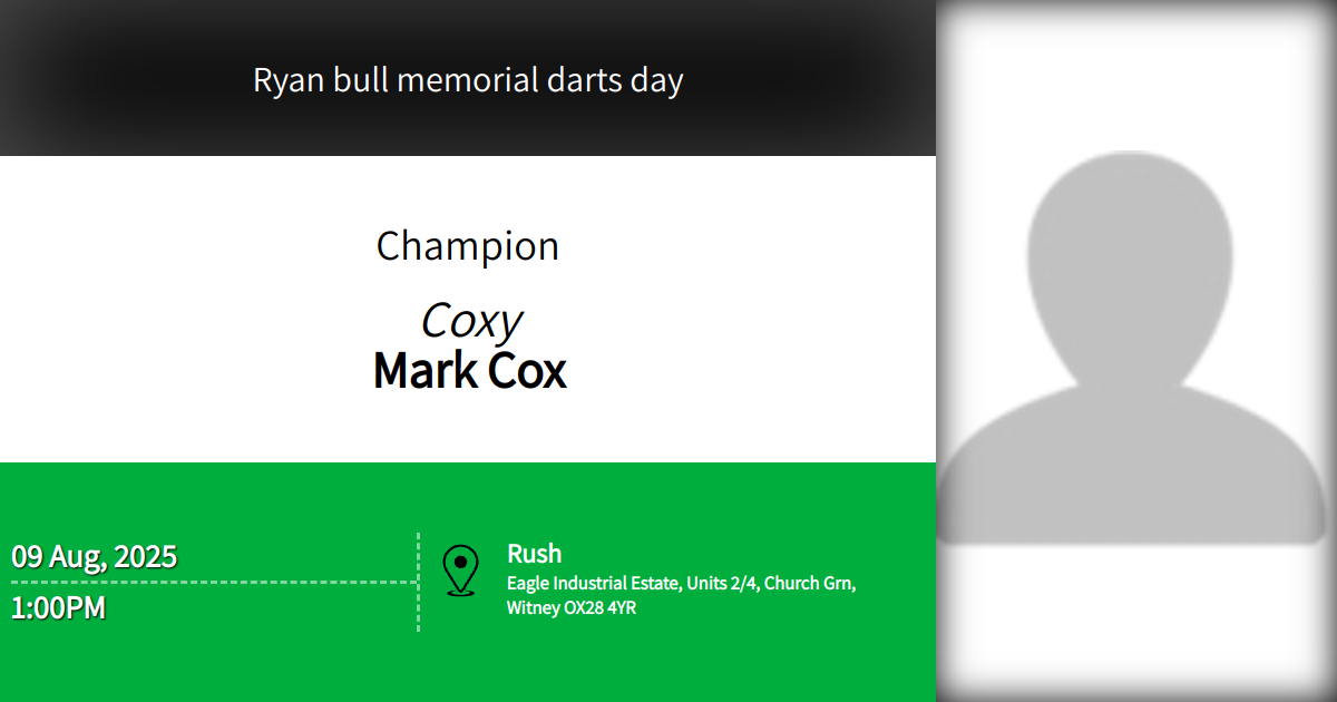 Ryan bull memorial darts day