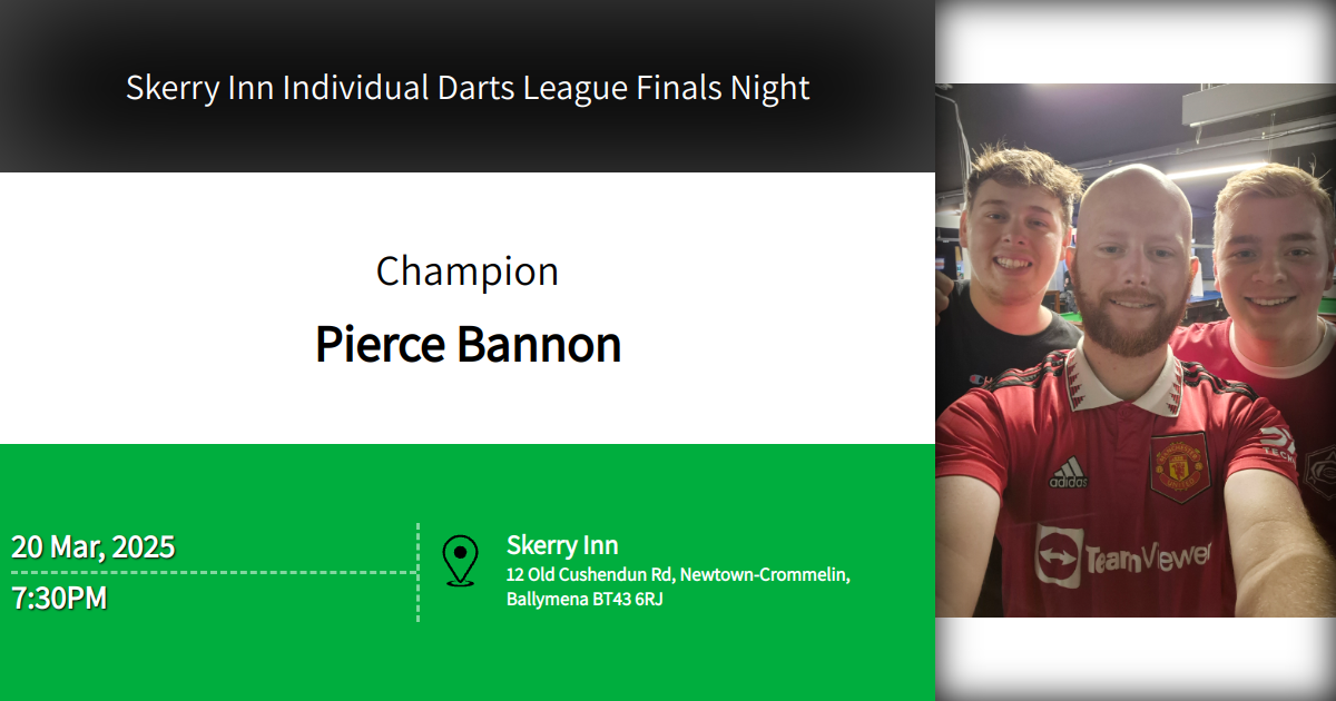 Skerry Inn Individual Darts League Finals Night