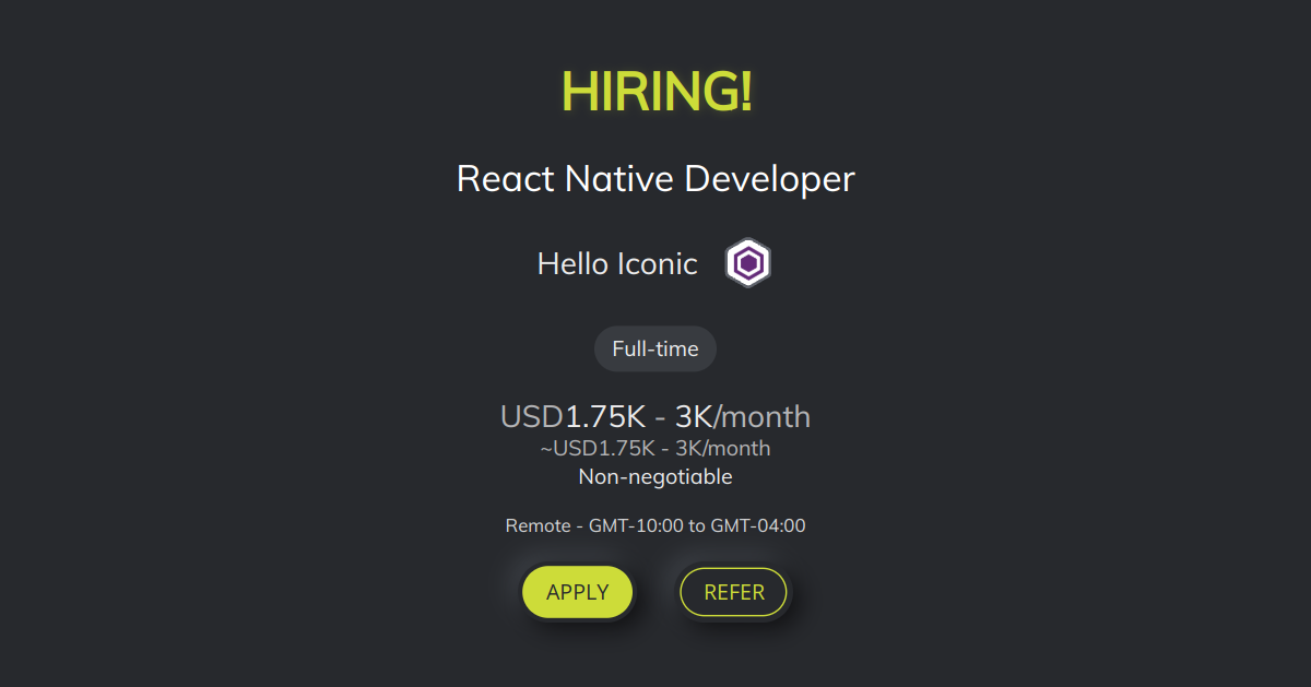 React Native Developer at Hello Iconic | Torre