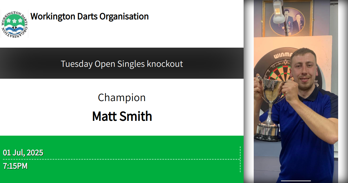 Tuesday Open Singles knockout