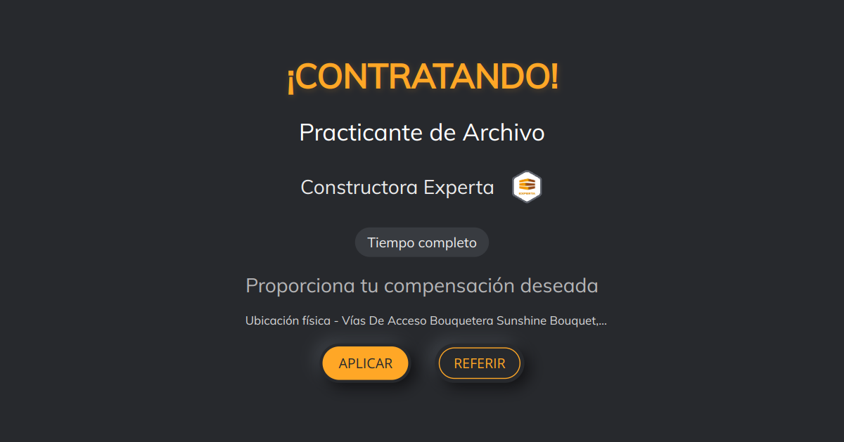 Practicante de Archivo en Constructora Experta | Torre