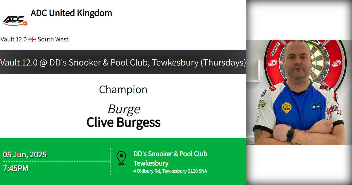 Vault 12.0 @ DD's Snooker & Pool Club, Tewkesbury (Thursdays)