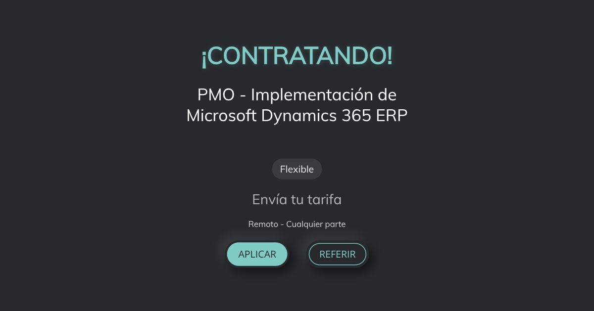 PMO - Implementación de Microsoft Dynamics 365 ERP | Torre