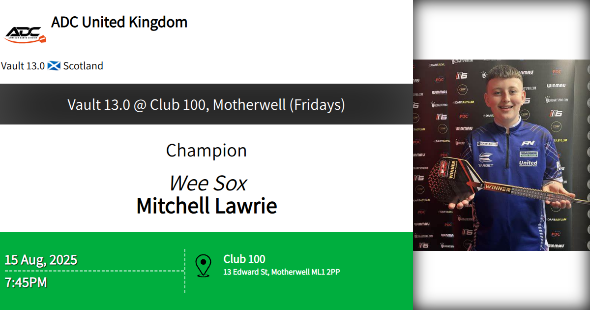 Vault 13.0 @ Club 100, Motherwell (Fridays)