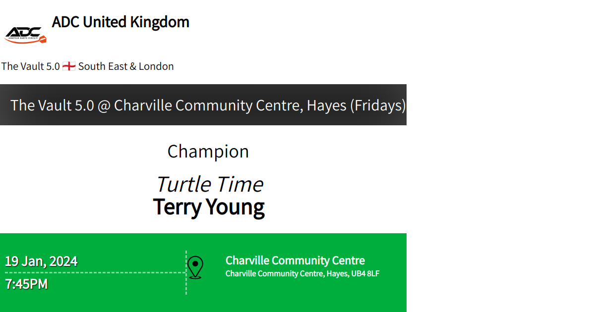 The Vault 5.0 @ Charville Community Centre, Hayes (Fridays)