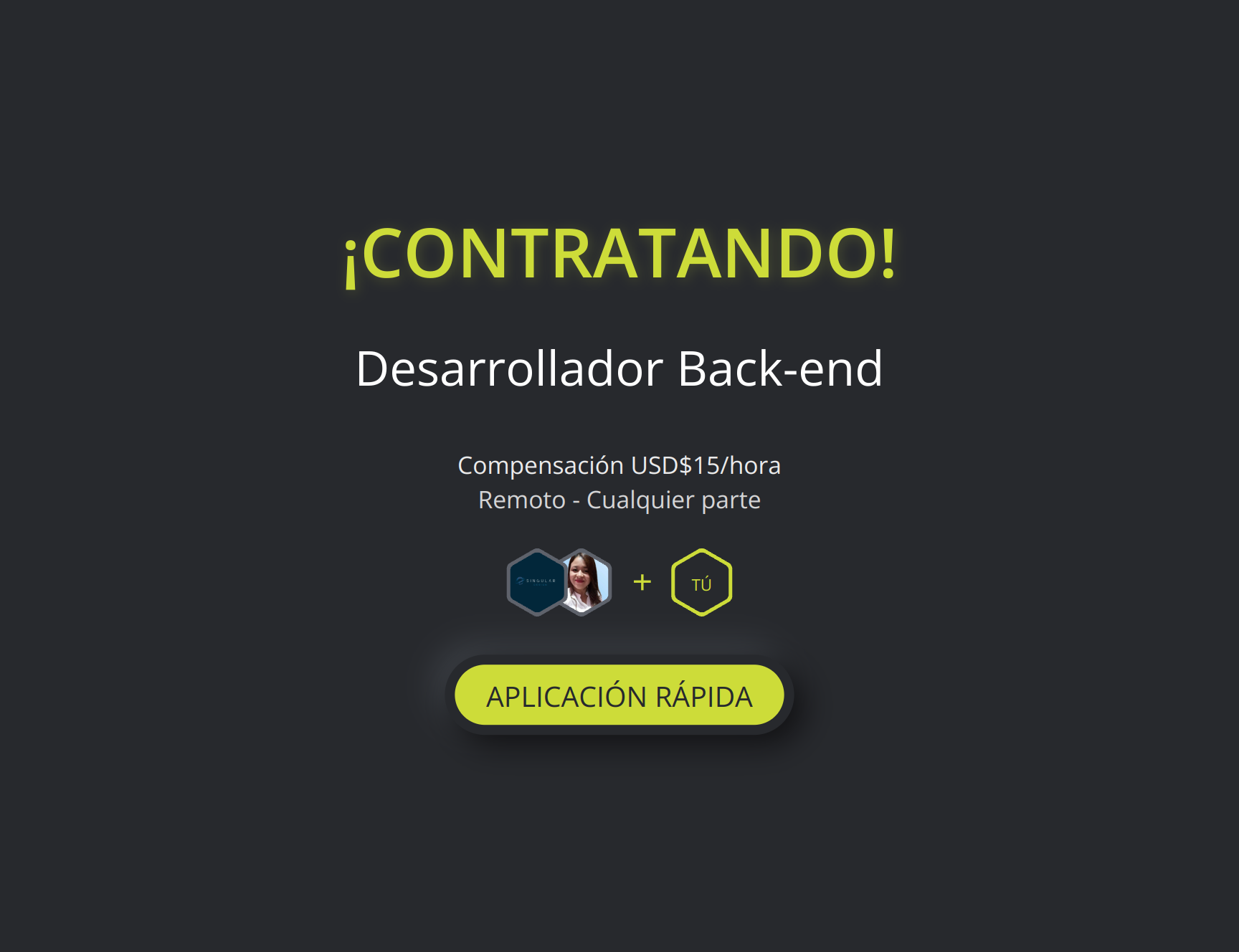 Desarrollador Back-end en Singular Agency | Torre