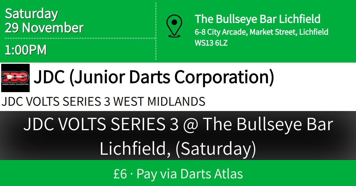 JDC VOLTS SERIES 3 @ The Bullseye Bar Lichfield, (Saturday)