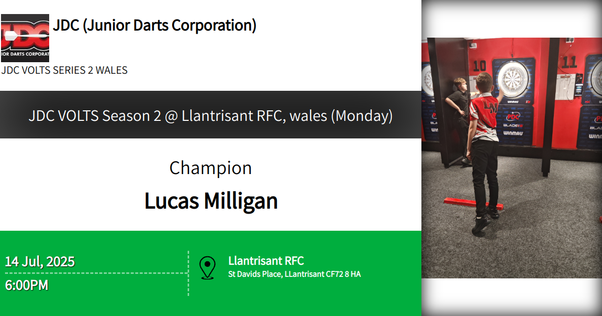 JDC VOLTS Season 2 @ Llantrisant RFC, wales (Monday)