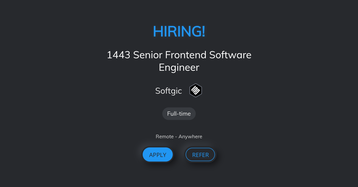 1443 Senior Frontend Software Engineer at Softgic | Torre