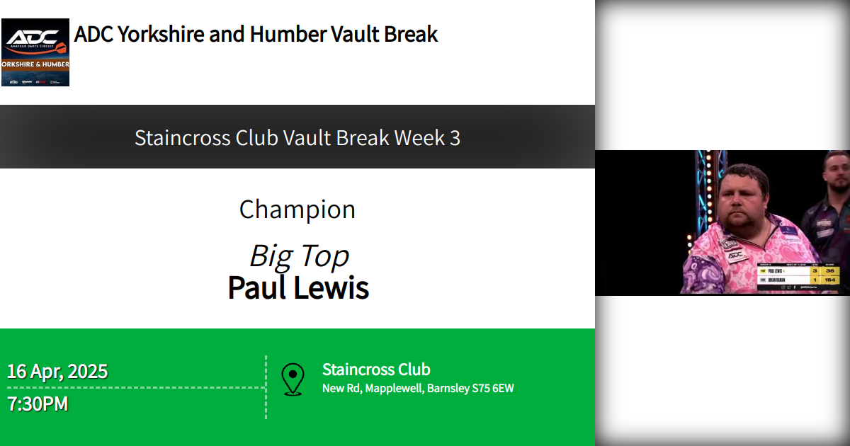 Staincross Club Vault Break Week 3