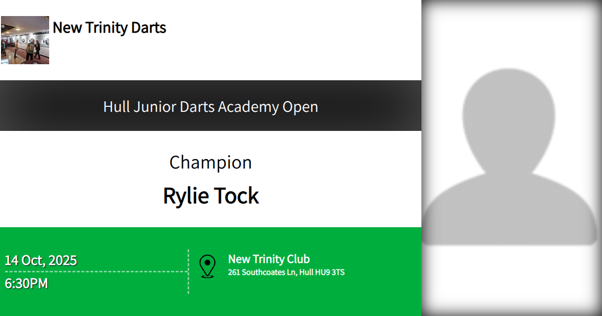 Hull Junior Darts Academy Open
