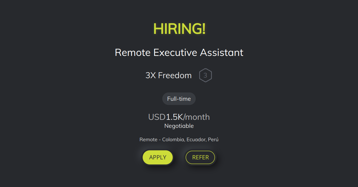 Remote Executive Assistant at 3X Freedom | Torre