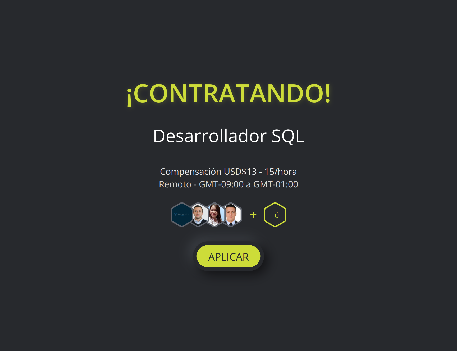 Desarrollador SQL en Singular Agency | Torre Desarrollador SQL en Singular Agency | Torre