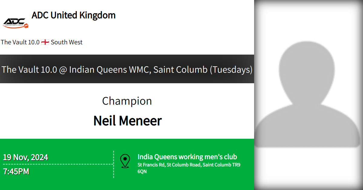 The Vault 10.0 @ Indian Queens WMC, Saint Columb (Tuesdays)