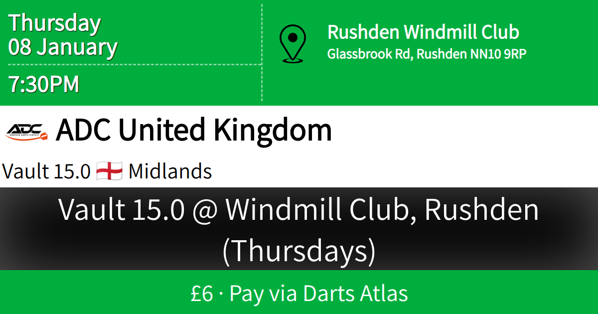 Vault 15.0 @ Windmill Club, Rushden (Thursdays)