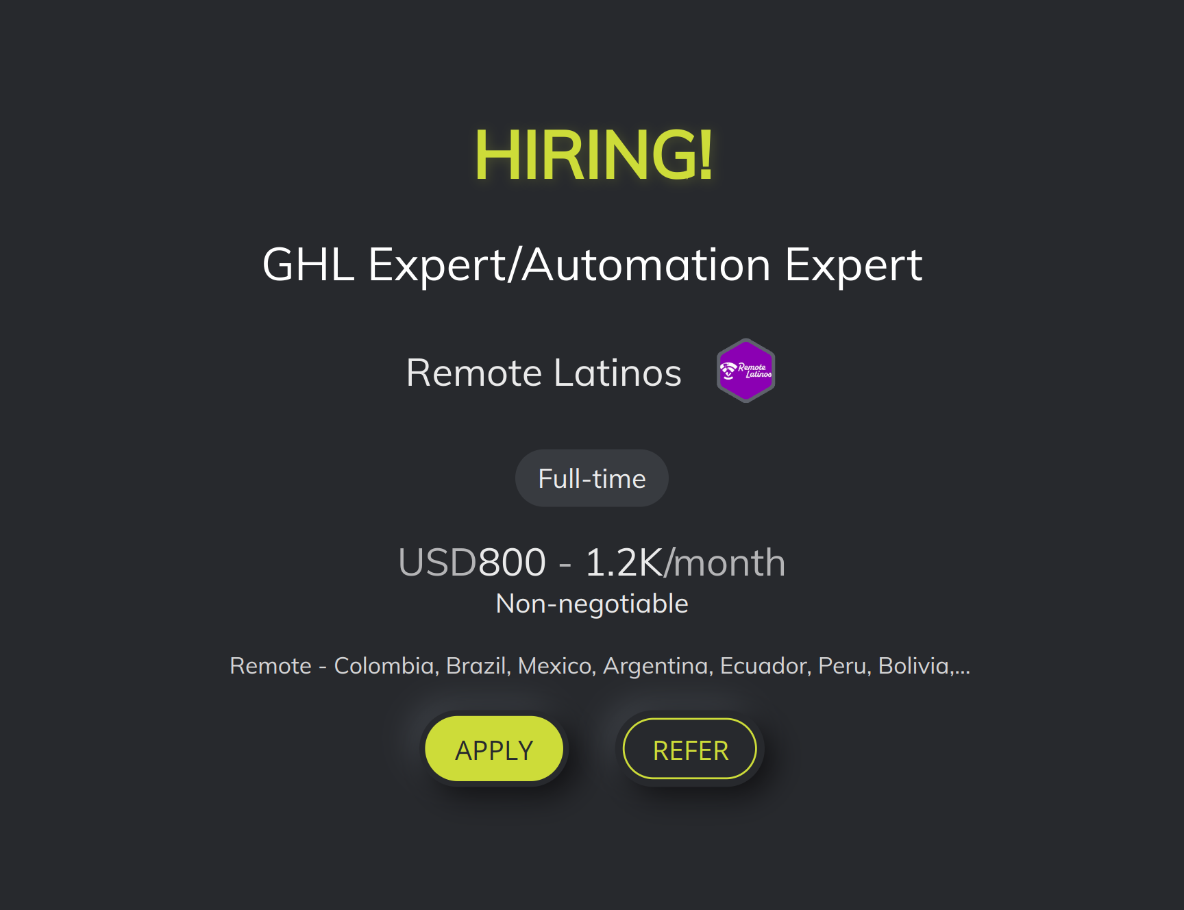 GHL Expert/Automation Expert at Remote Latinos | Torre