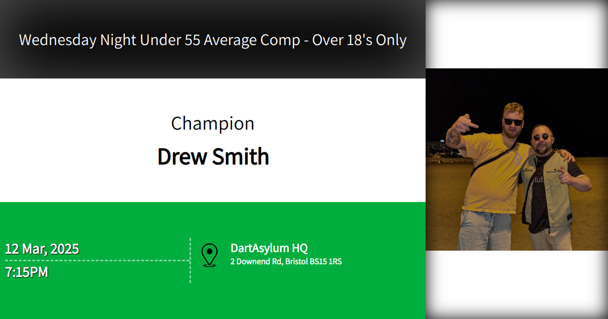 Wednesday Night Under 55 Average Comp - Over 18's Only