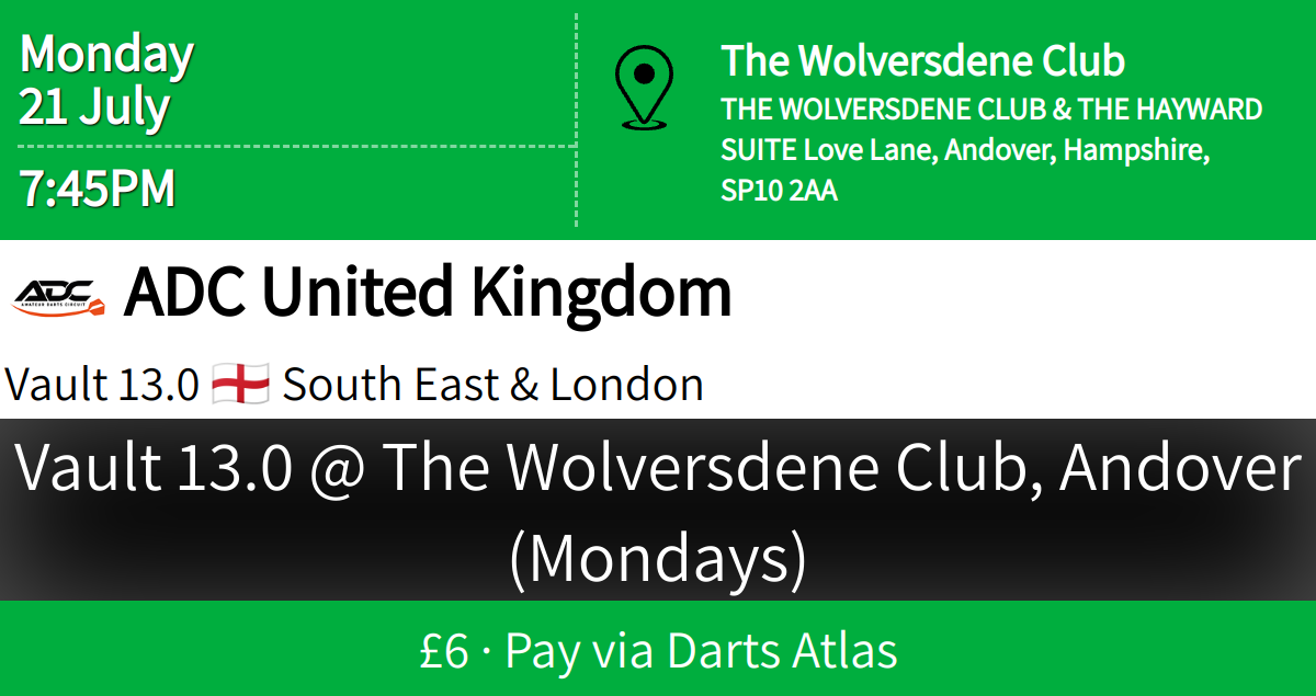 Vault 13.0 @ The Wolversdene Club, Andover (Mondays)